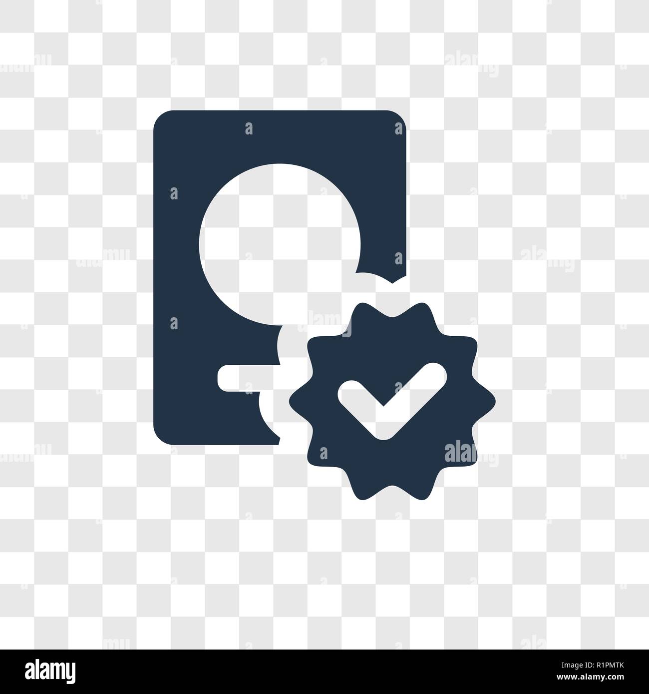 Approved vector icon isolated on transparent background, Approved ...