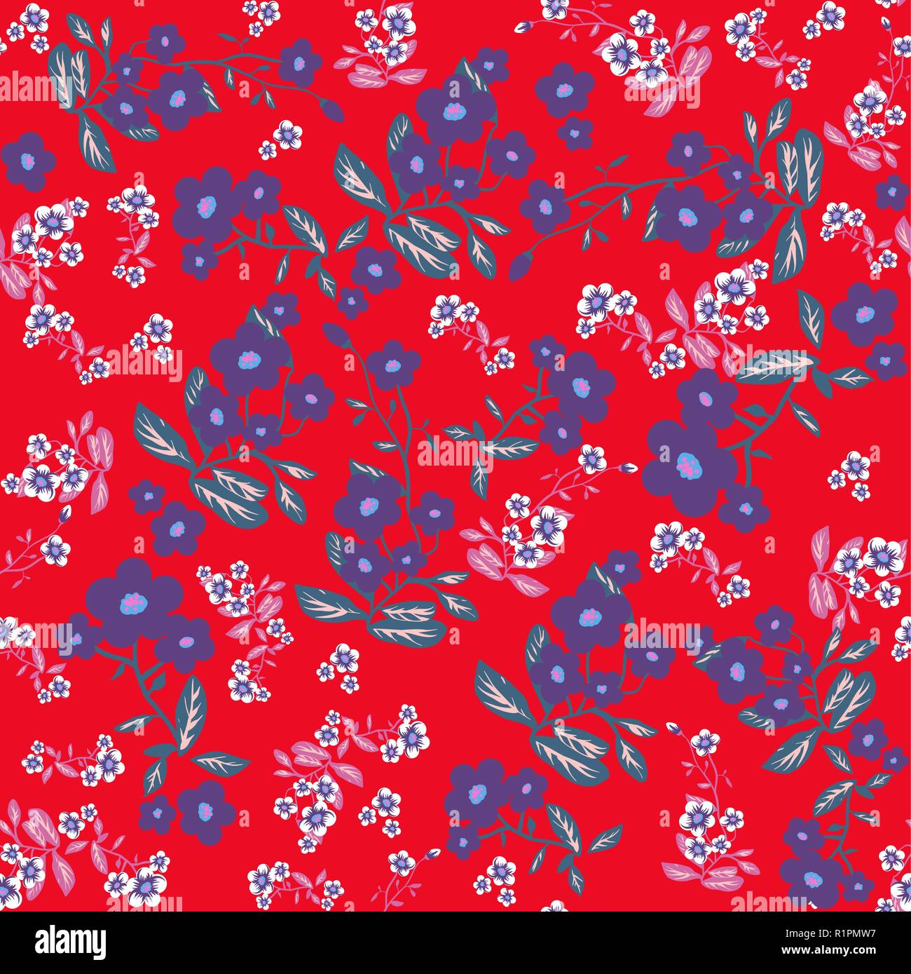 Red flowers texture Stock Vector Images - Alamy