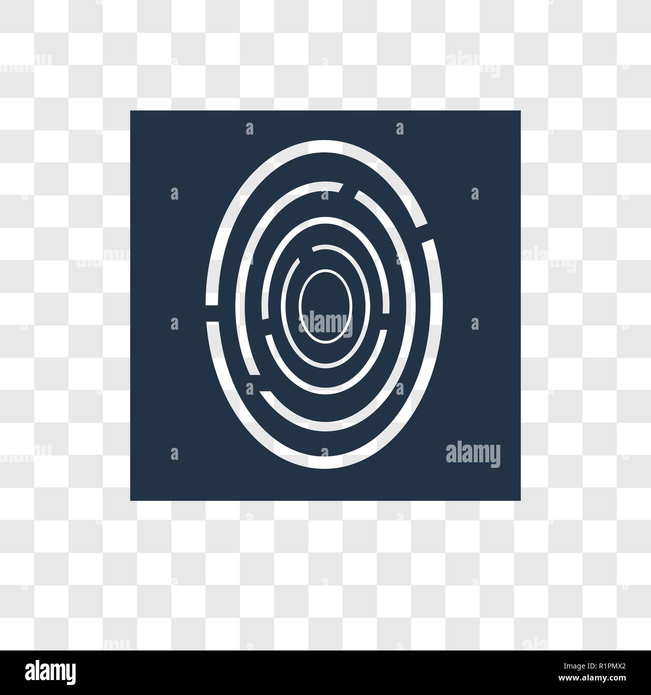 Fingerprint scan vector icon isolated on transparent background ...