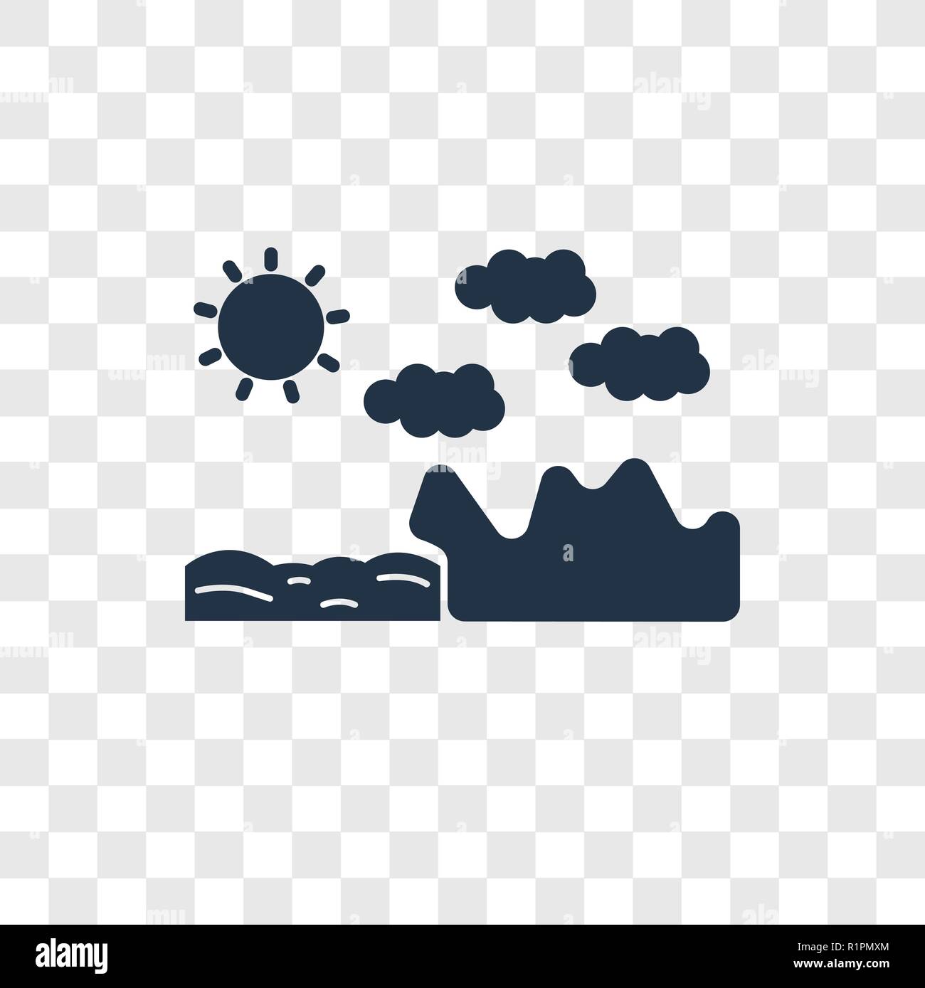 Mountains vector icon isolated on transparent background, Mountains ...