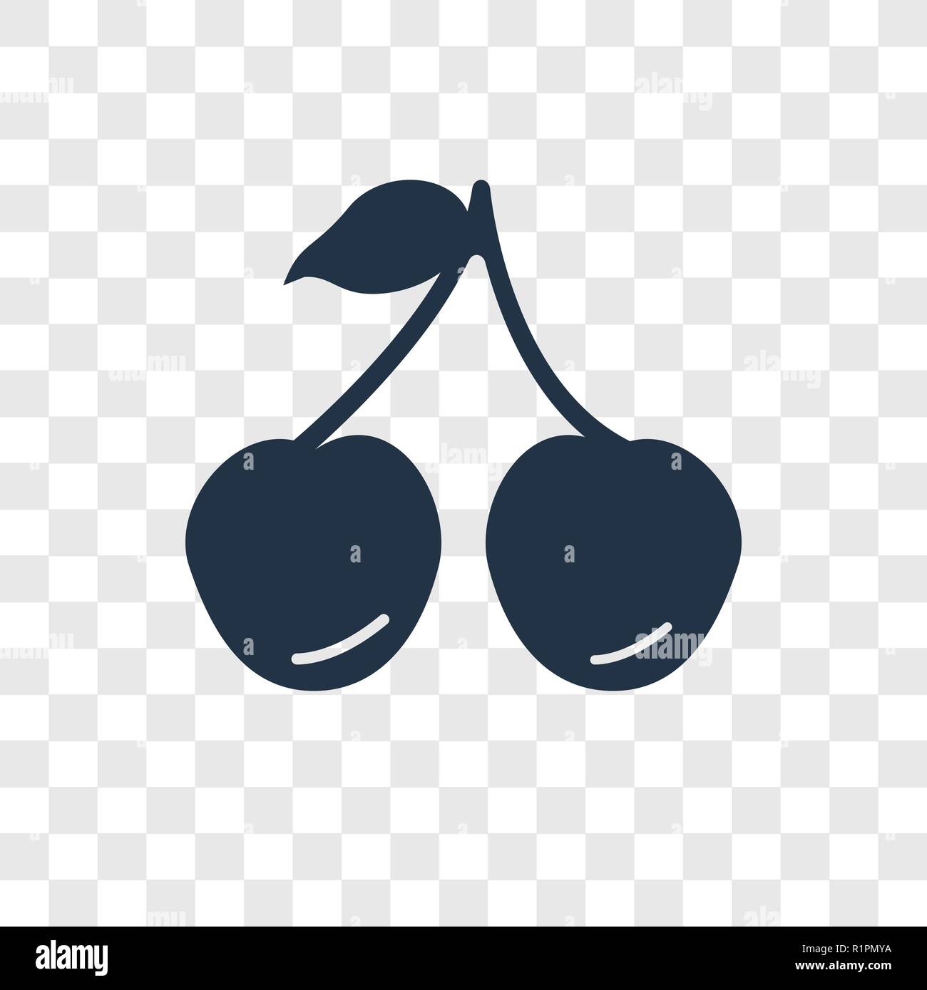 Cherries vector icon isolated on transparent background, Cherries ...
