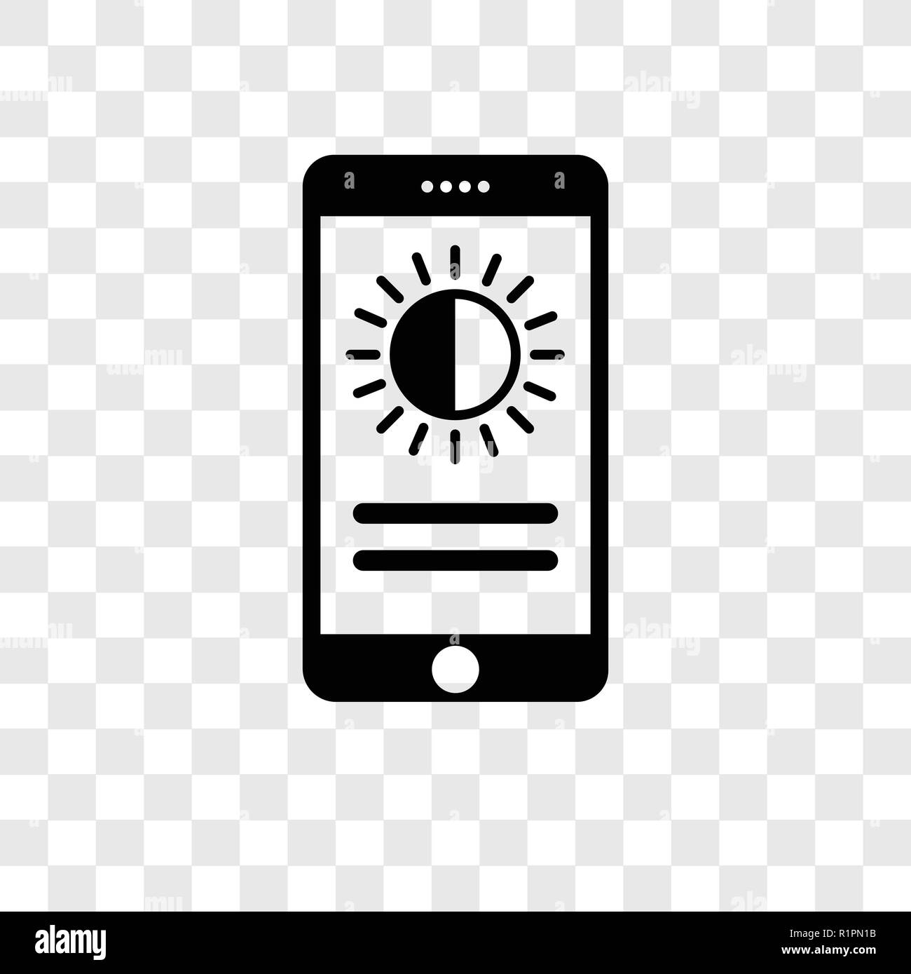 Brightness vector icon isolated on transparent background, Brightness ...