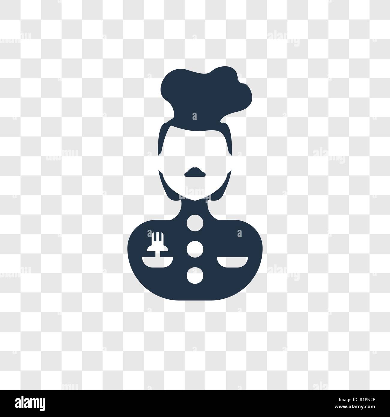 Chef vector icon isolated on transparent background, Chef transparency ...