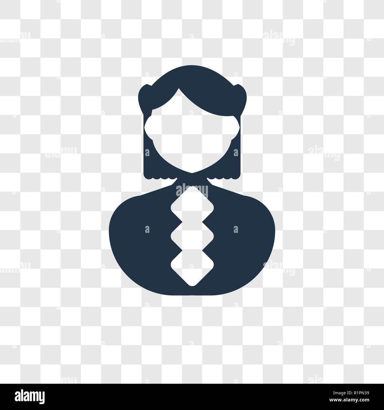 Woman vector icon isolated on transparent background, Woman ...