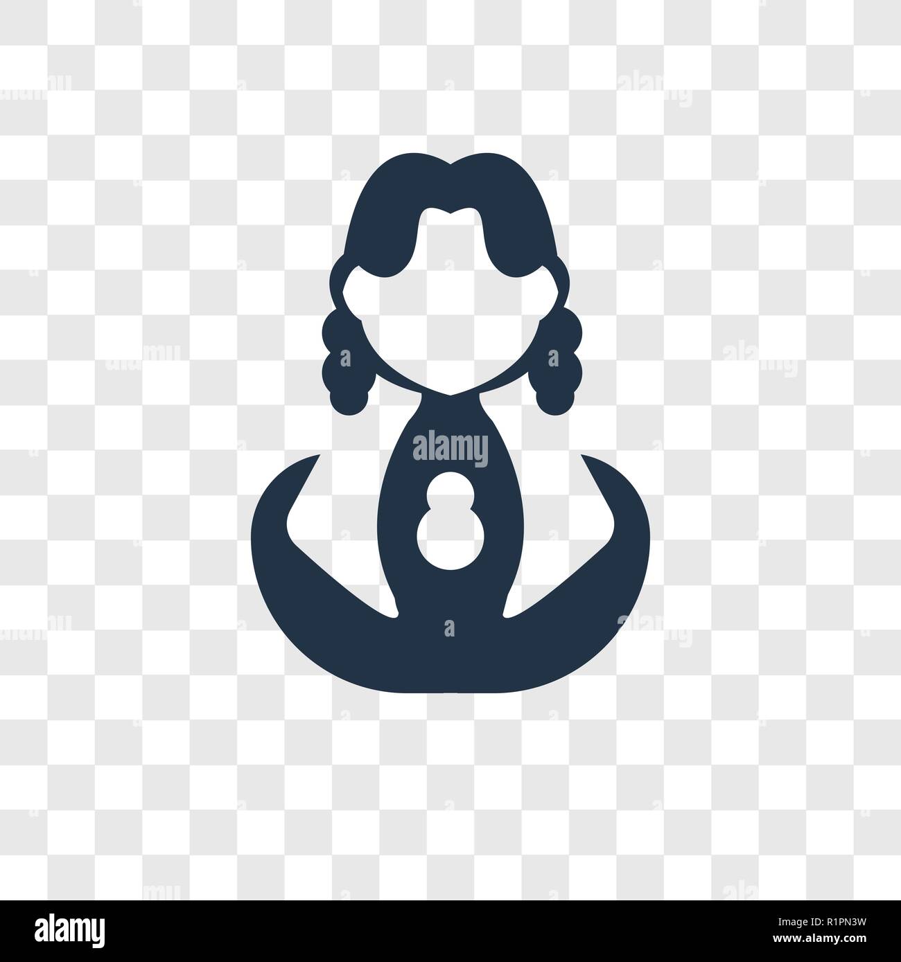Woman vector icon isolated on transparent background, Woman ...