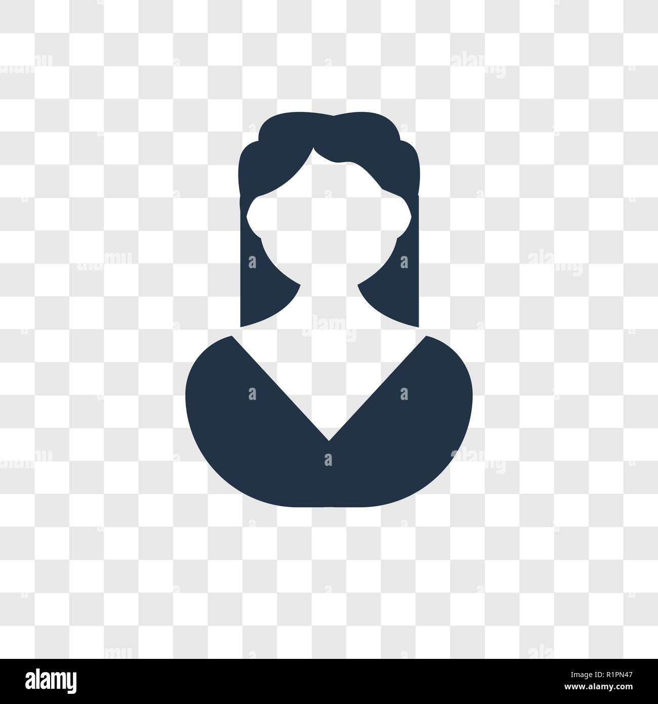 Woman vector icon isolated on transparent background, Woman ...
