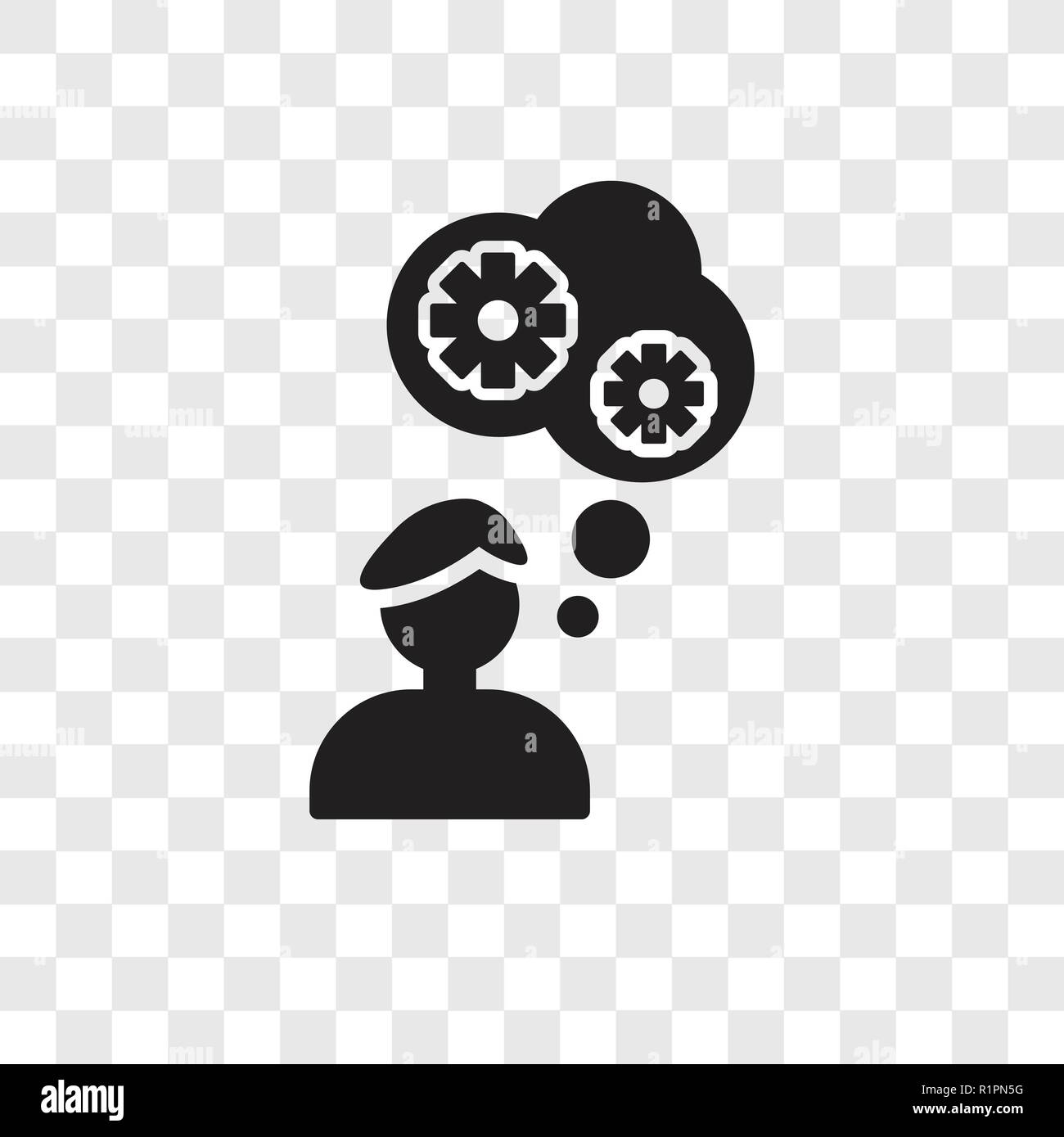 Users Settings vector icon isolated on transparent background, Users ...