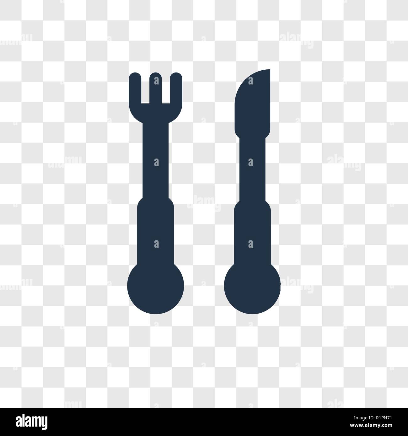 Cutlery vector icon isolated on transparent background, Cutlery ...