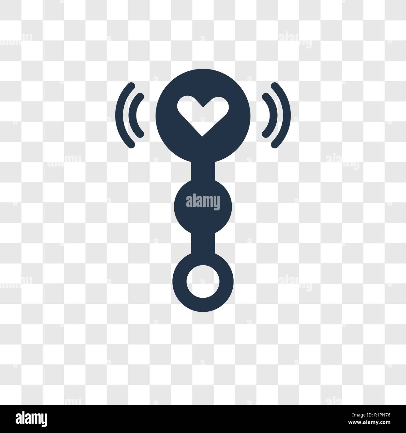 Rattle vector icon isolated on transparent background, Rattle ...