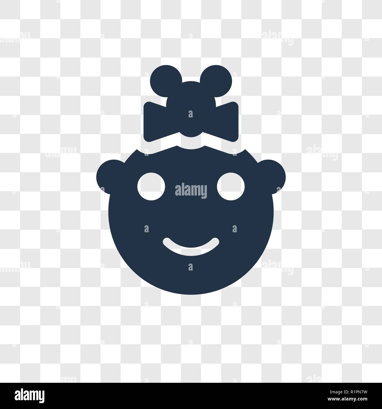 Baby girl vector icon isolated on transparent background, Baby girl ...