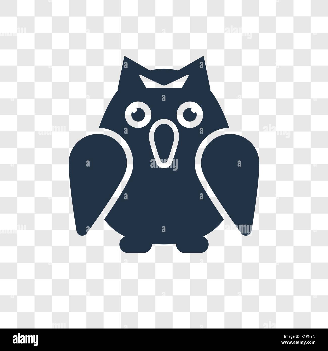 Owl vector icon isolated on transparent background, Owl transparency ...