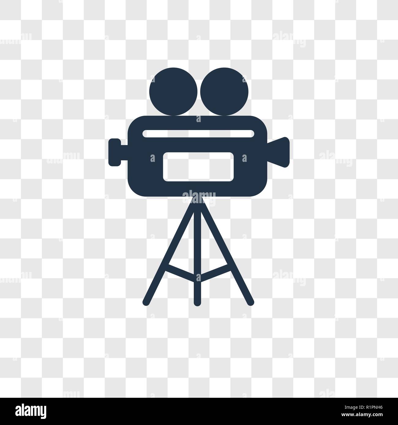 Video camera vector icon isolated on transparent background, Video ...