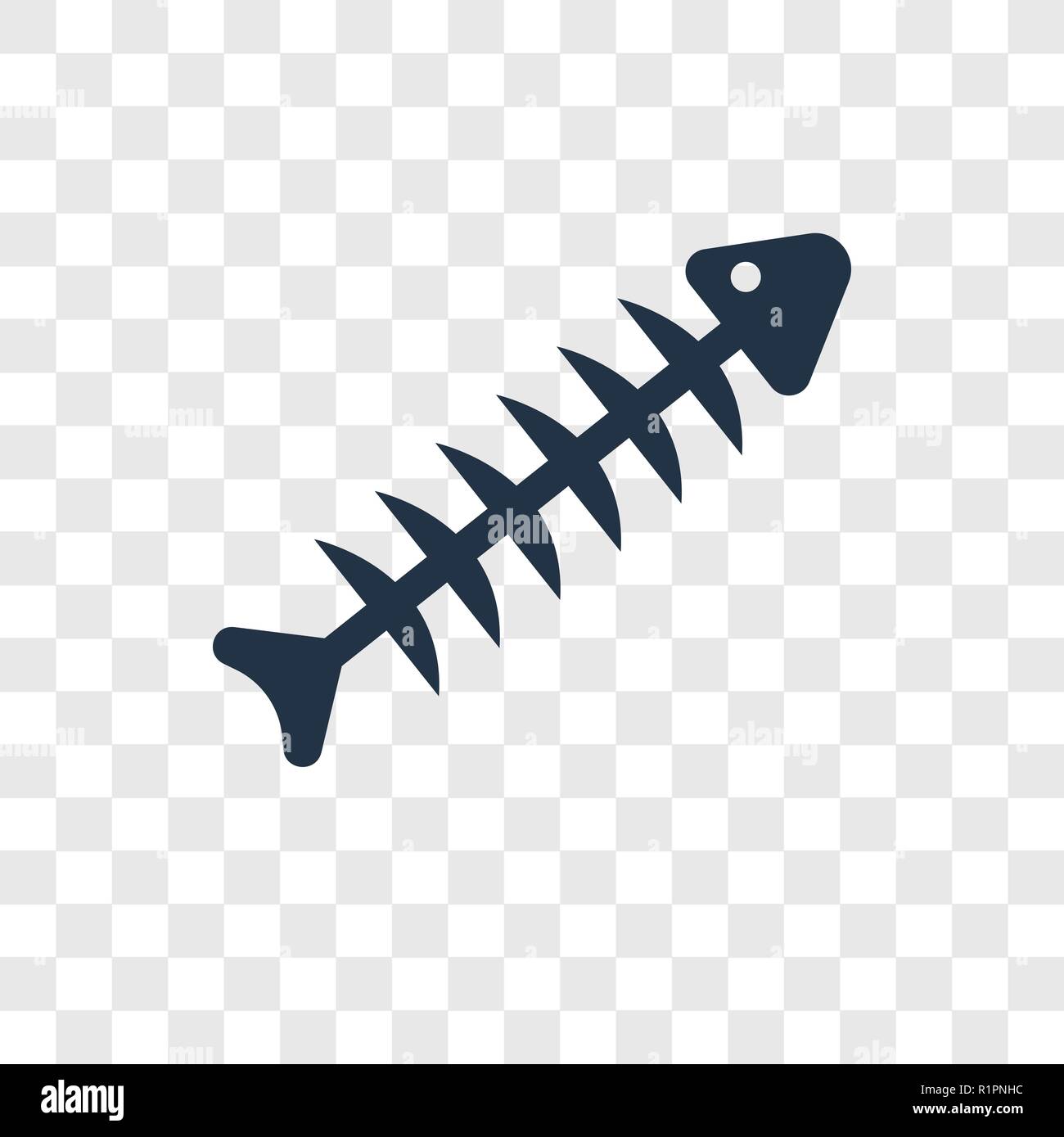 Fishbone vector icon isolated on transparent background, Fishbone ...