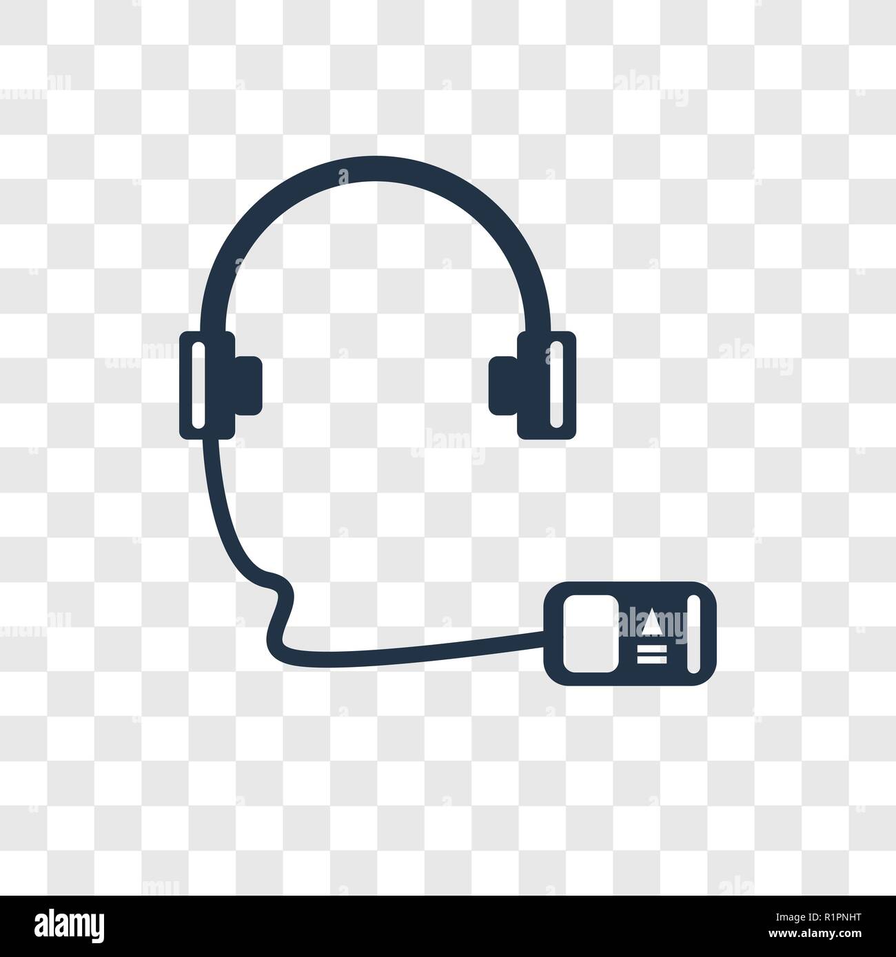 Audio guide vector icon isolated on transparent background, Audio guide ...