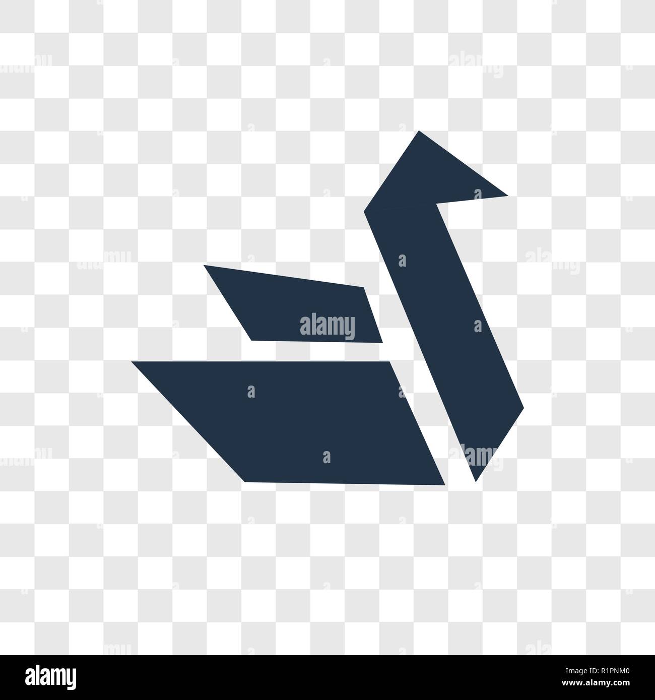 Origami vector icon isolated on transparent background, Origami ...