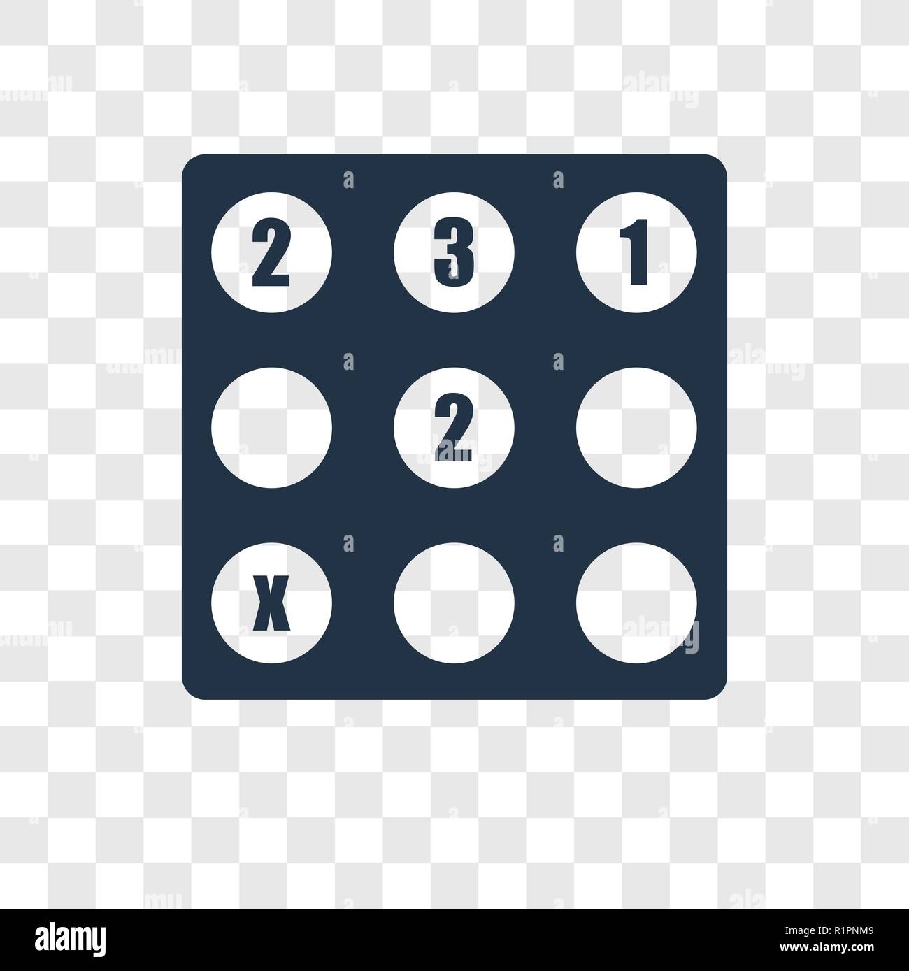 Sudoku vector icon isolated on transparent background, Sudoku ...