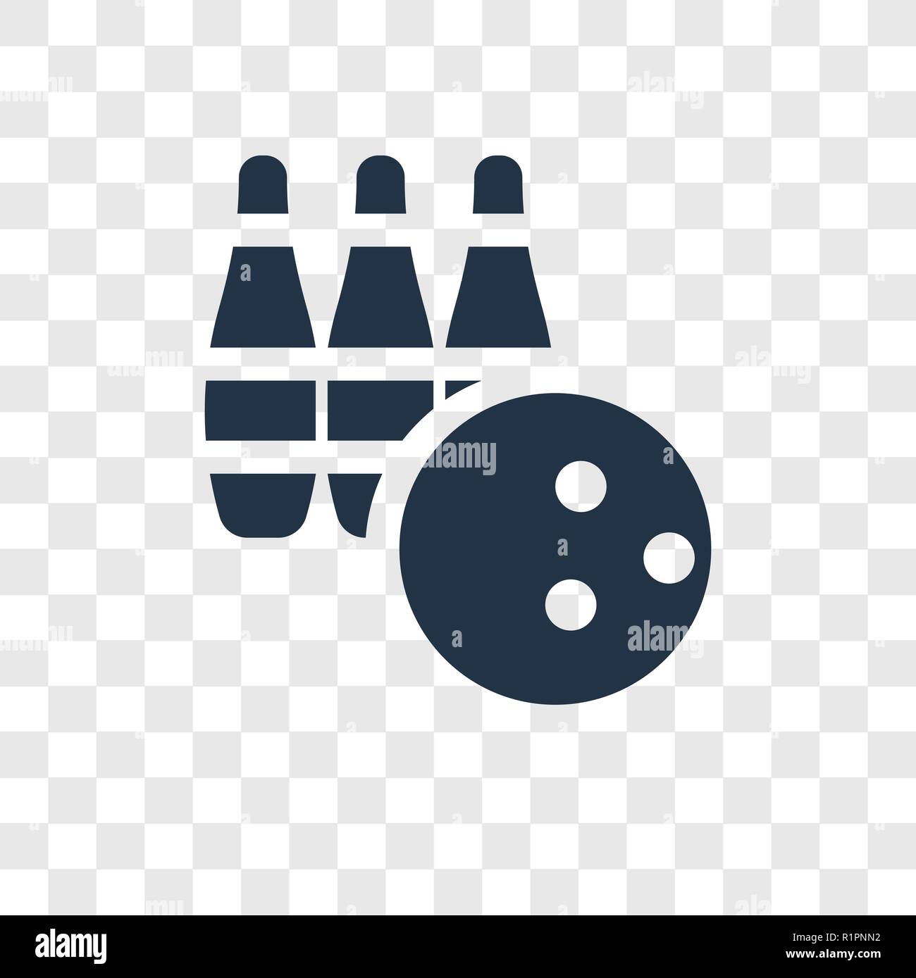 Bowling vector icon isolated on transparent background, Bowling ...