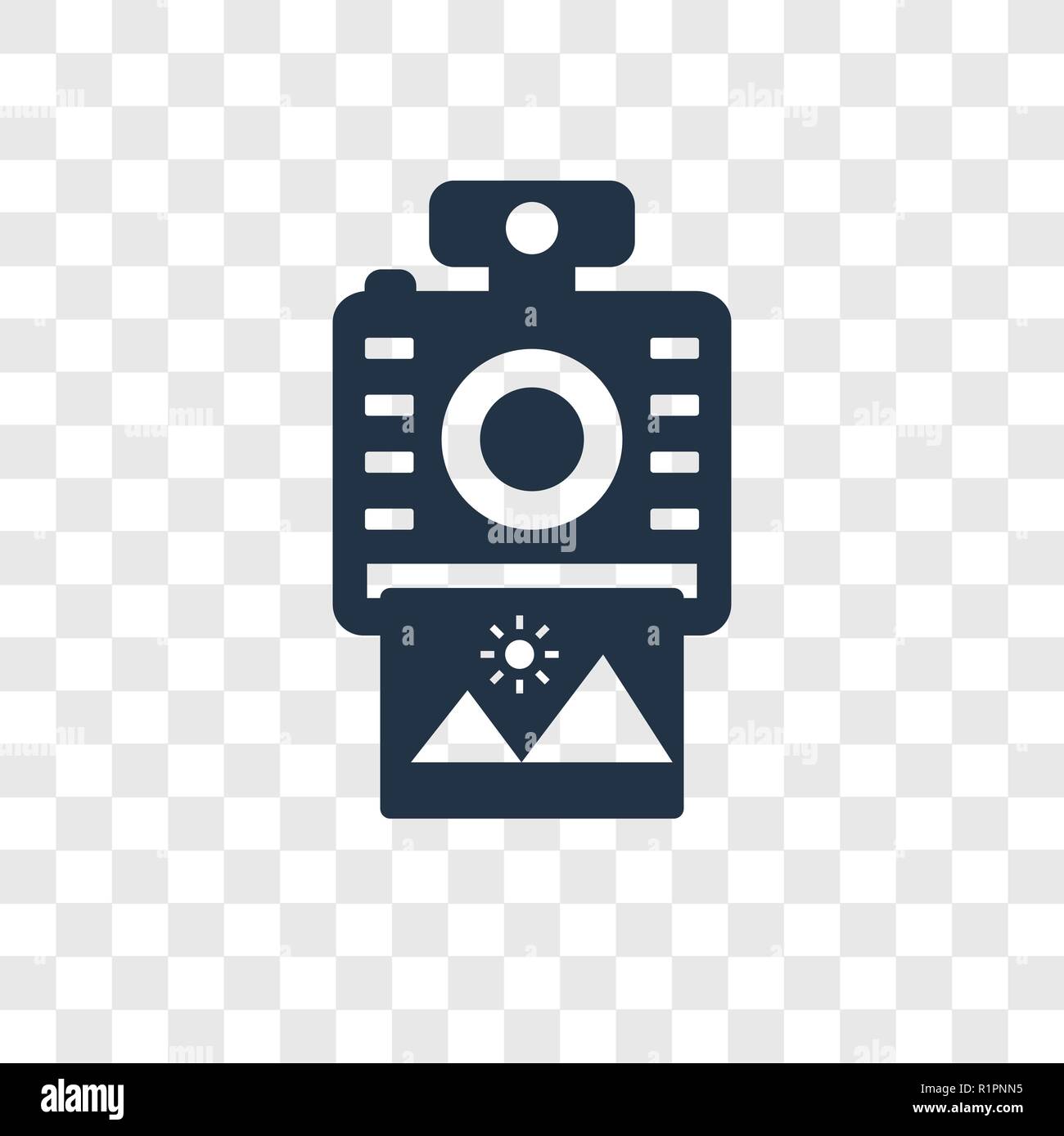 Instant camera vector icon isolated on transparent background, Instant ...