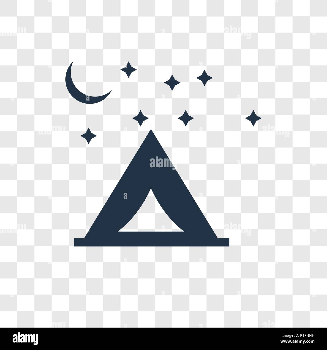 Camping vector icon isolated on transparent background, Camping ...