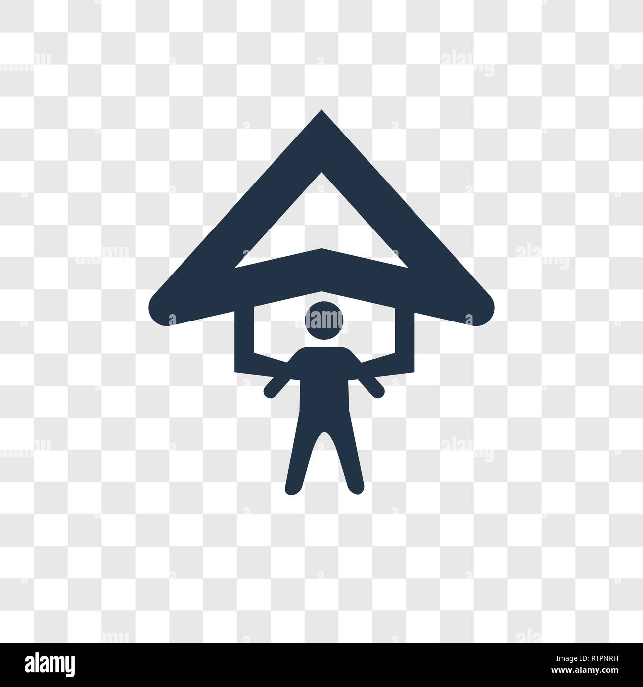Hang glider vector icon isolated on transparent background, Hang glider ...