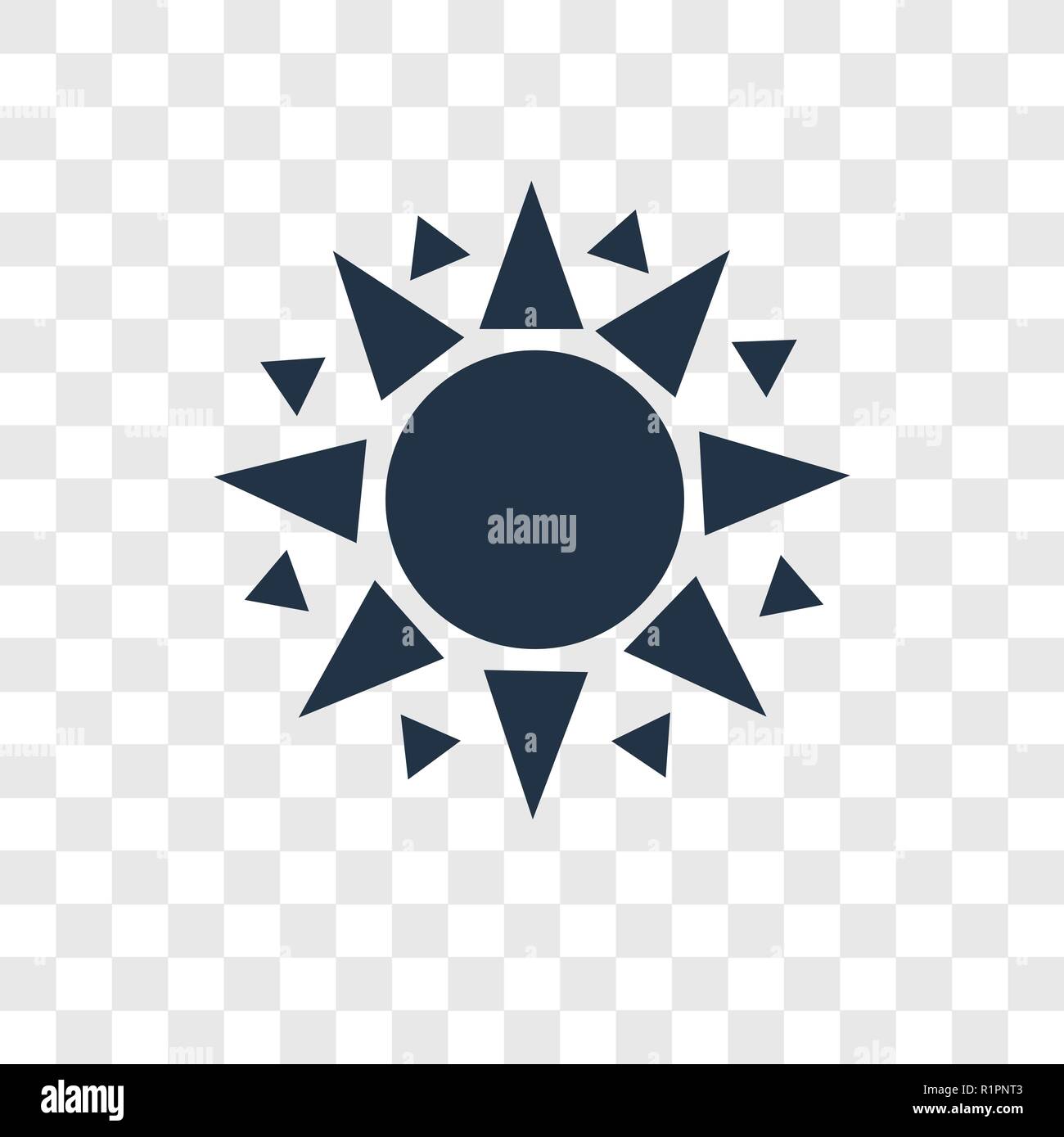 Sun vector icon isolated on transparent background, Sun transparency ...