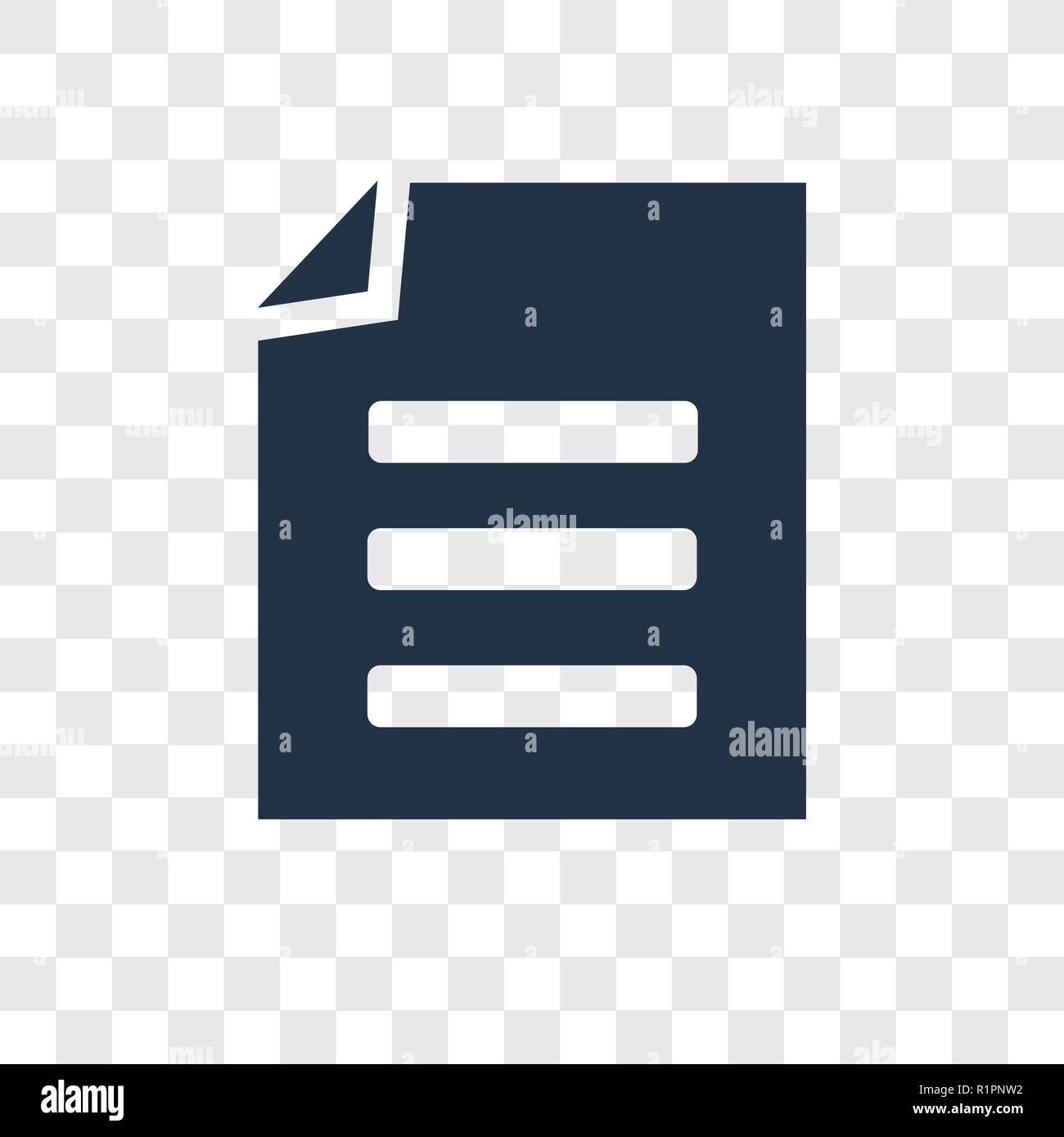 File vector icon isolated on transparent background, File transparency ...