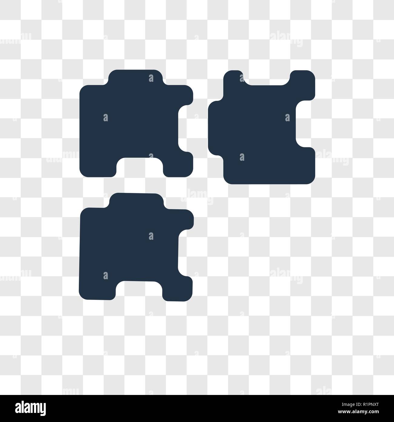 Puzzle vector icon isolated on transparent background, Puzzle ...