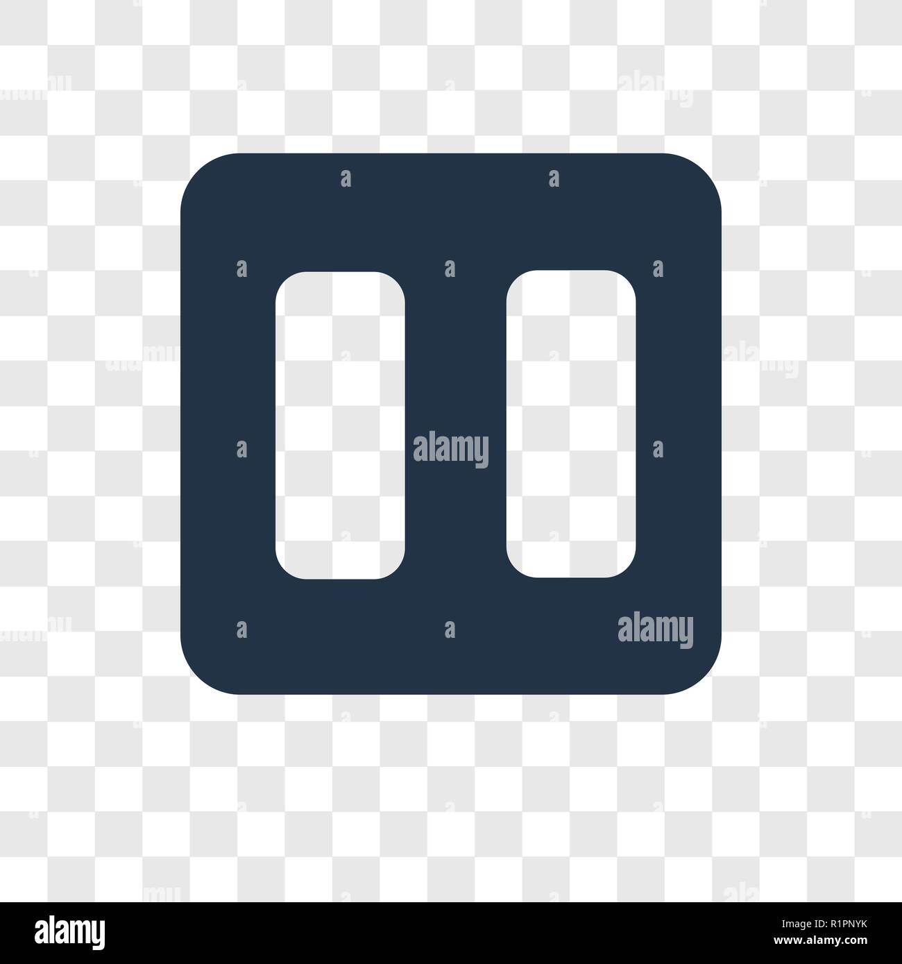 Pause vector icon isolated on transparent background, Pause ...