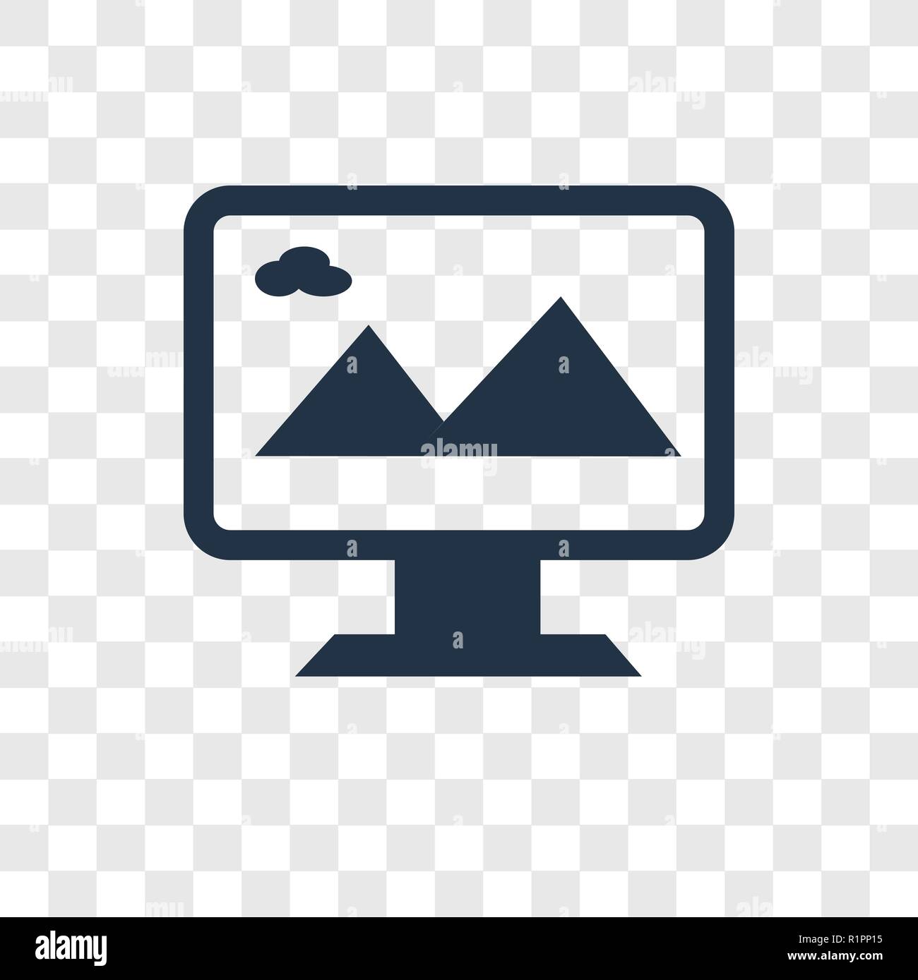 Monitor vector icon isolated on transparent background, Monitor transparency logo concept Stock ...