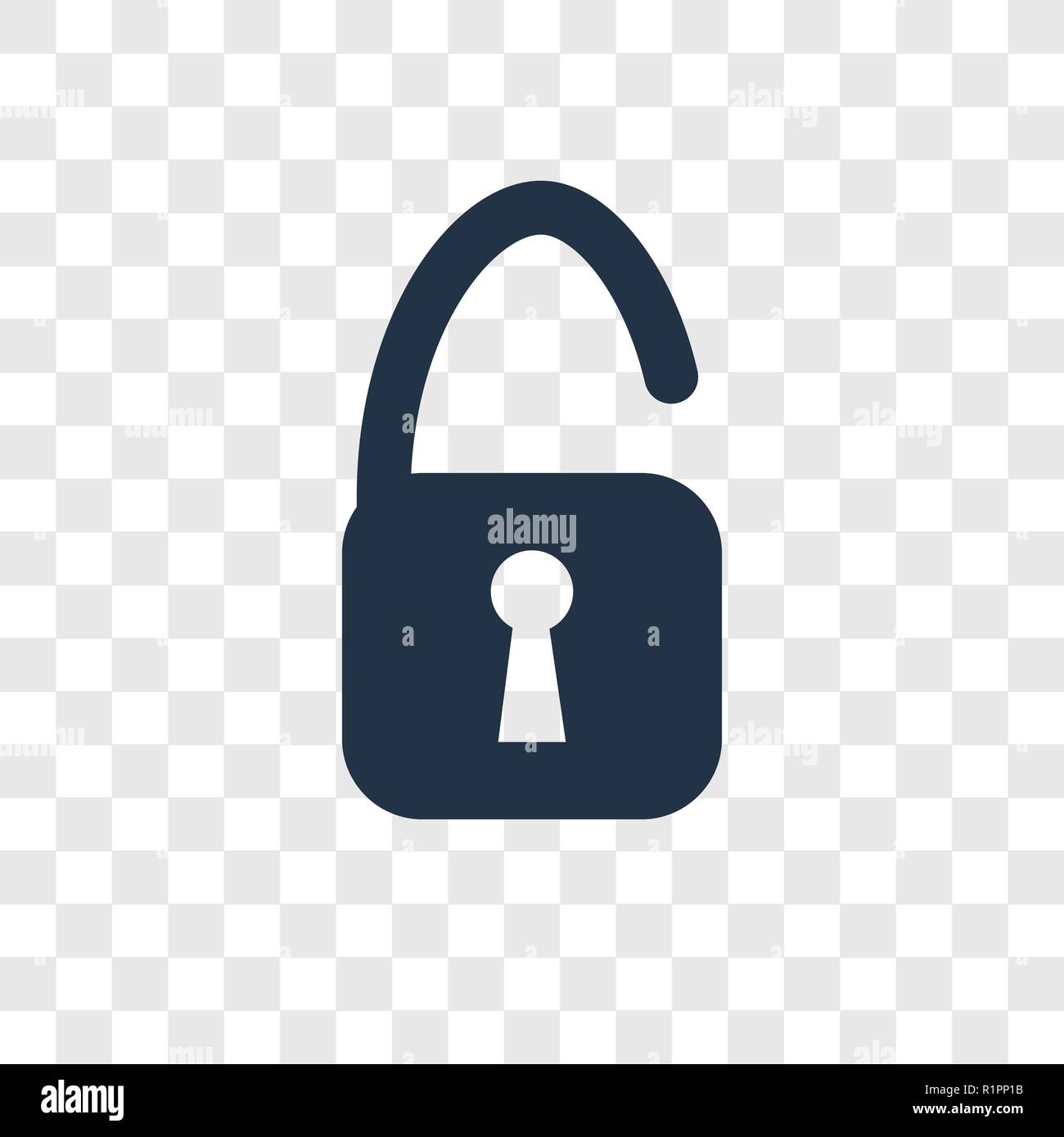 Unlock vector icon isolated on transparent background, Unlock ...