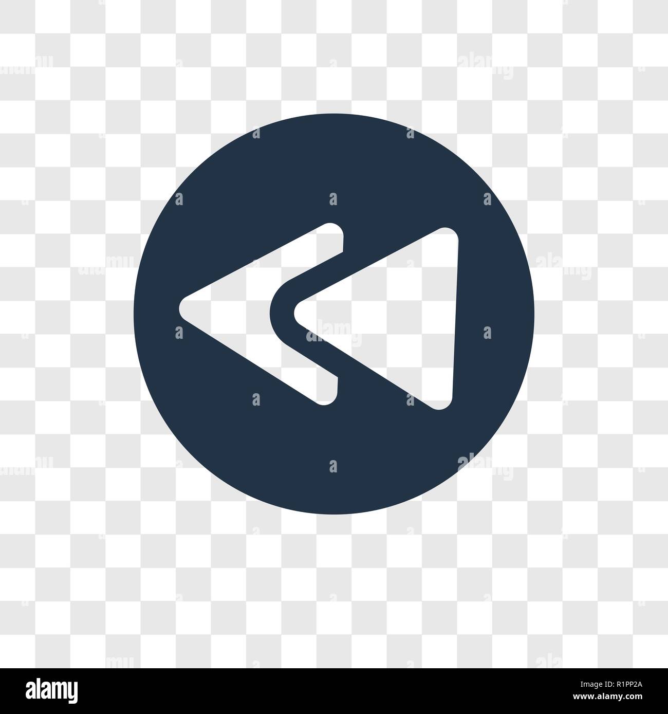 Rewind vector icon isolated on transparent background, Rewind ...