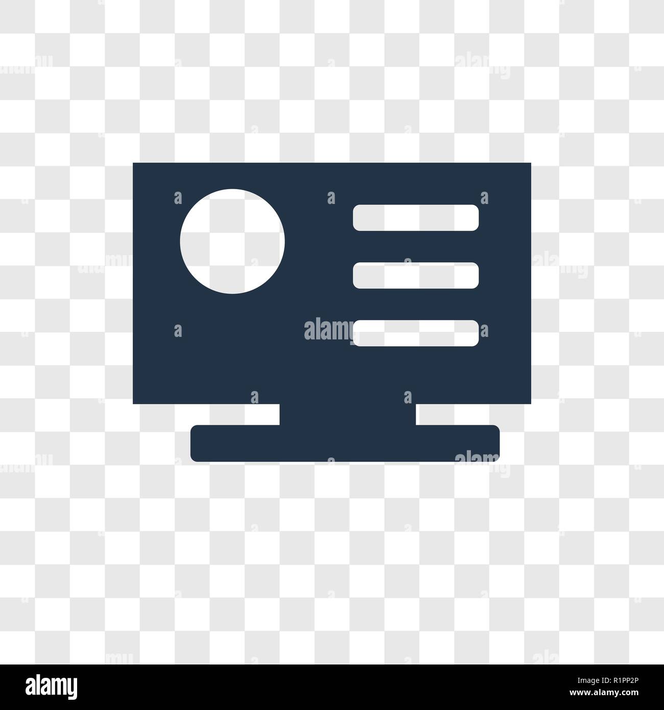 Screen vector icon isolated on transparent background, Screen ...