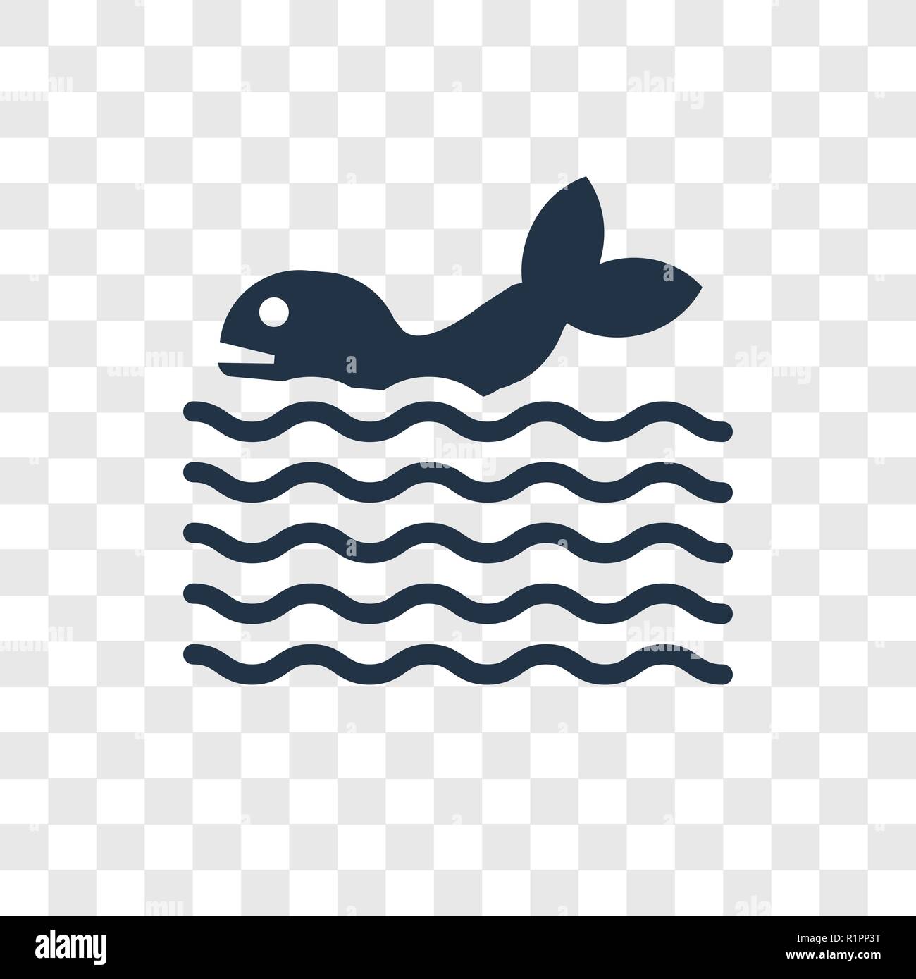 Whale vector icon isolated on transparent background, Whale ...