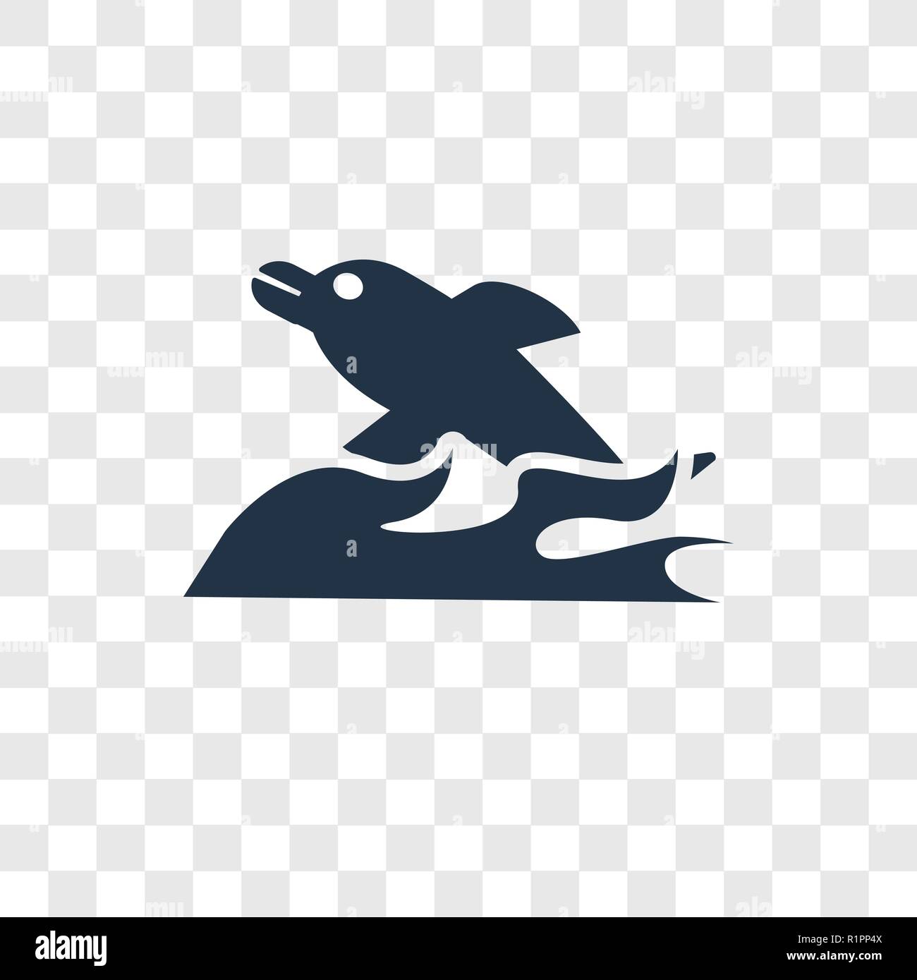 Dolphin vector icon isolated on transparent background, Dolphin ...