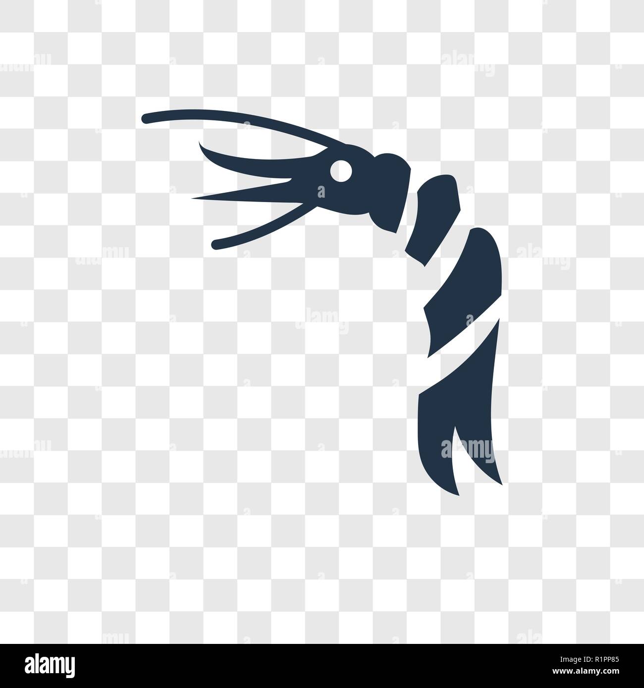 Prawn Facing Left vector icon isolated on transparent background, Prawn ...