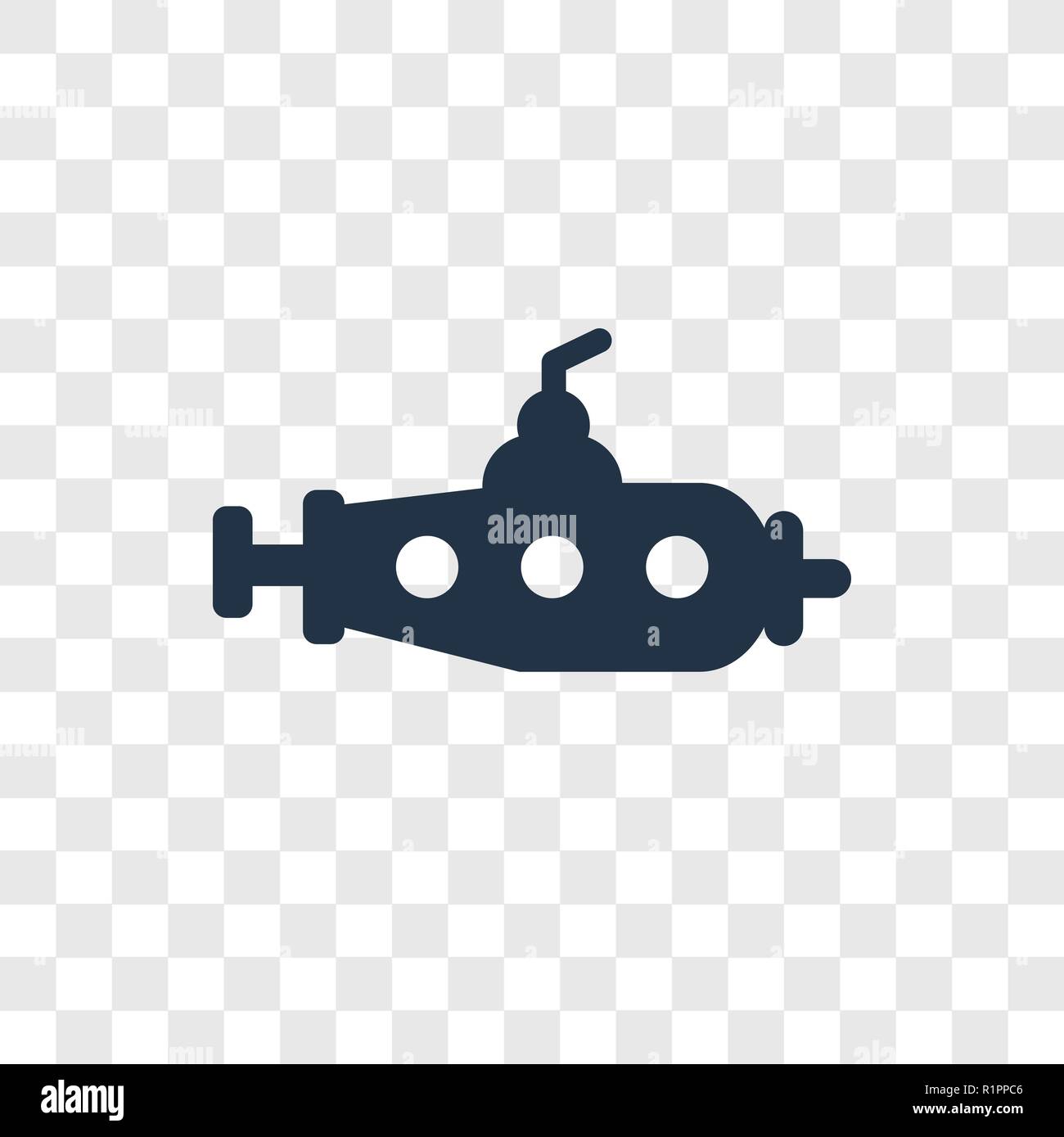 Submarine Facing Right vector icon isolated on transparent background ...