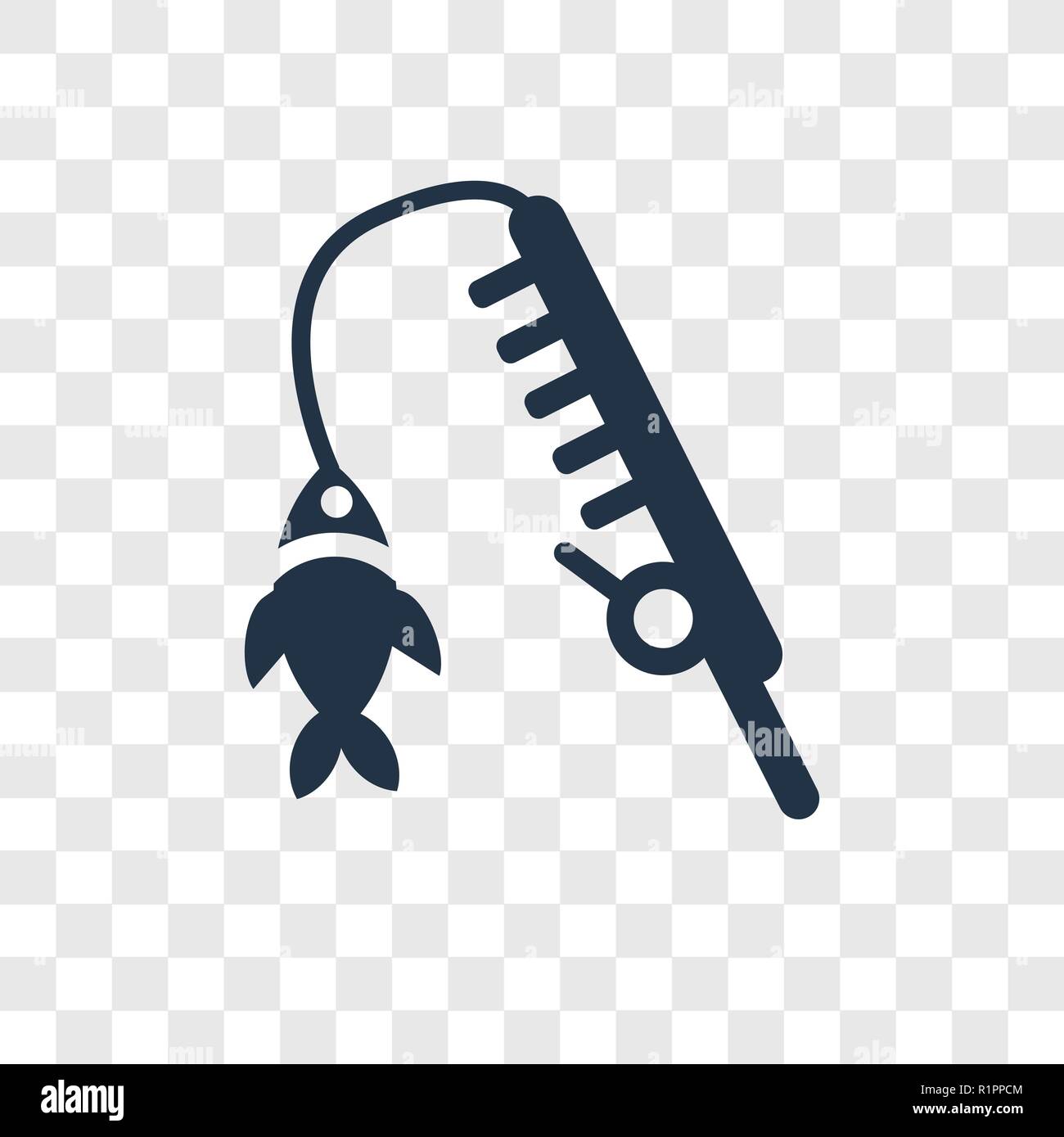 Fishing Rod vector icon isolated on transparent background, Fishing Rod ...