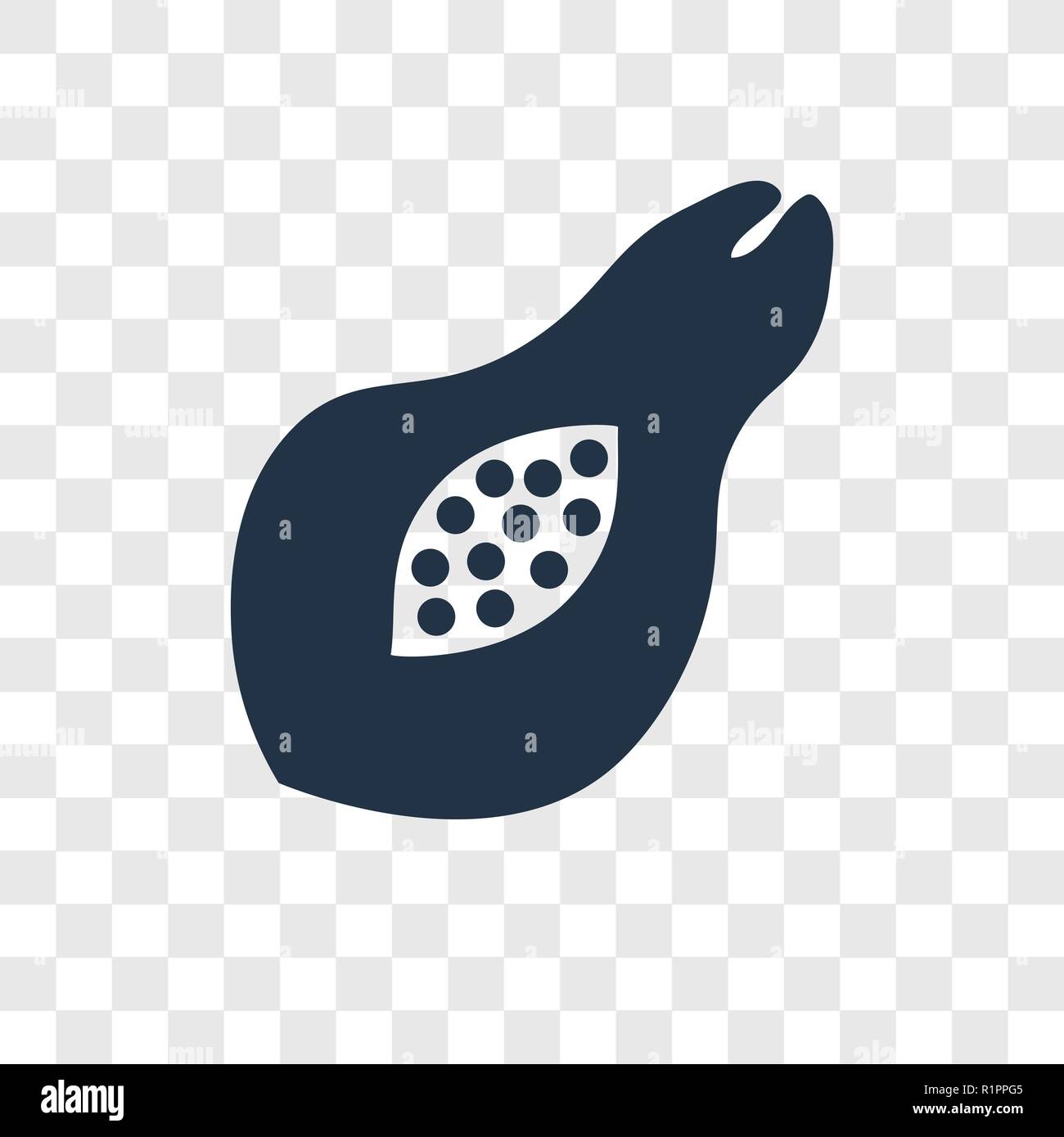 Papaya vector icon isolated on transparent background, Papaya ...