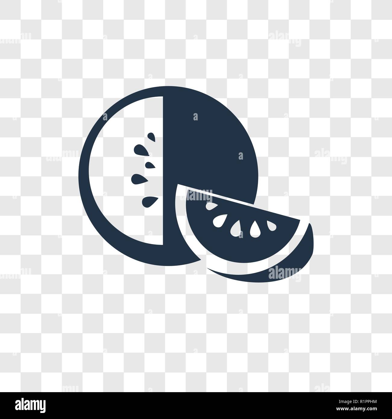 Watermelon vector icon isolated on transparent background, Watermelon ...
