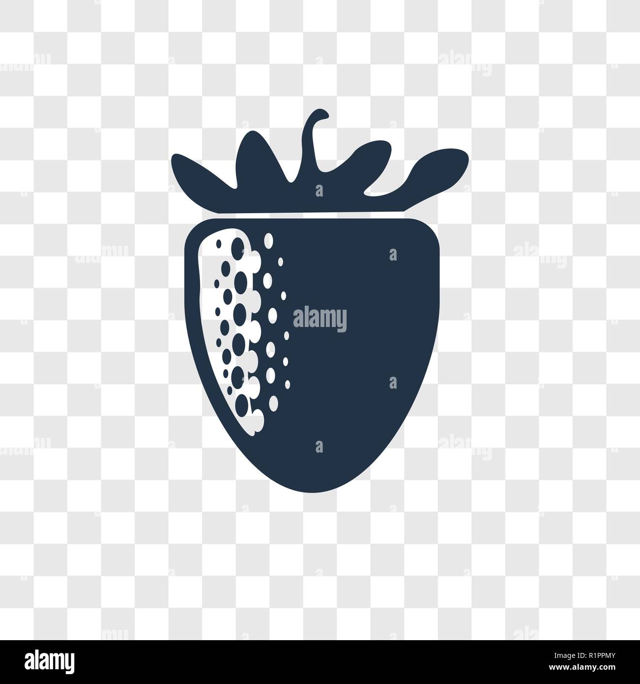 Strawberry vector icon isolated on transparent background, Strawberry ...