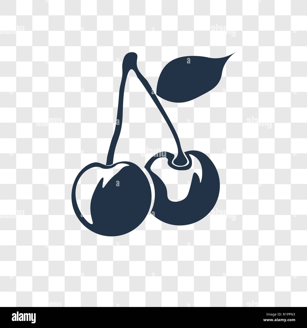 Cherry vector icon isolated on transparent background, Cherry ...