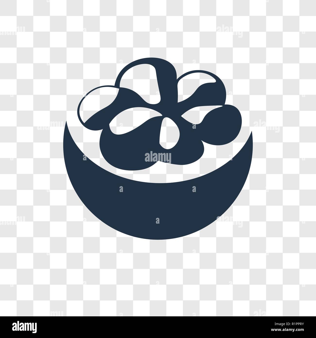 Mangosteen vector icon isolated on transparent background, Mangosteen ...