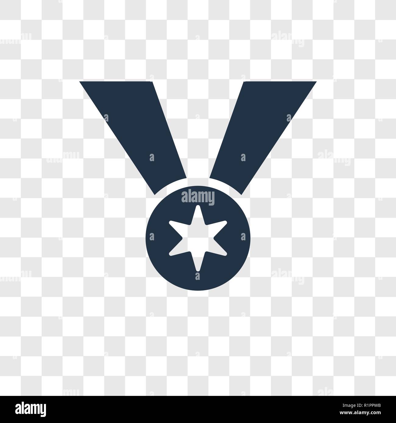 Medal vector icon isolated on transparent background, Medal ...