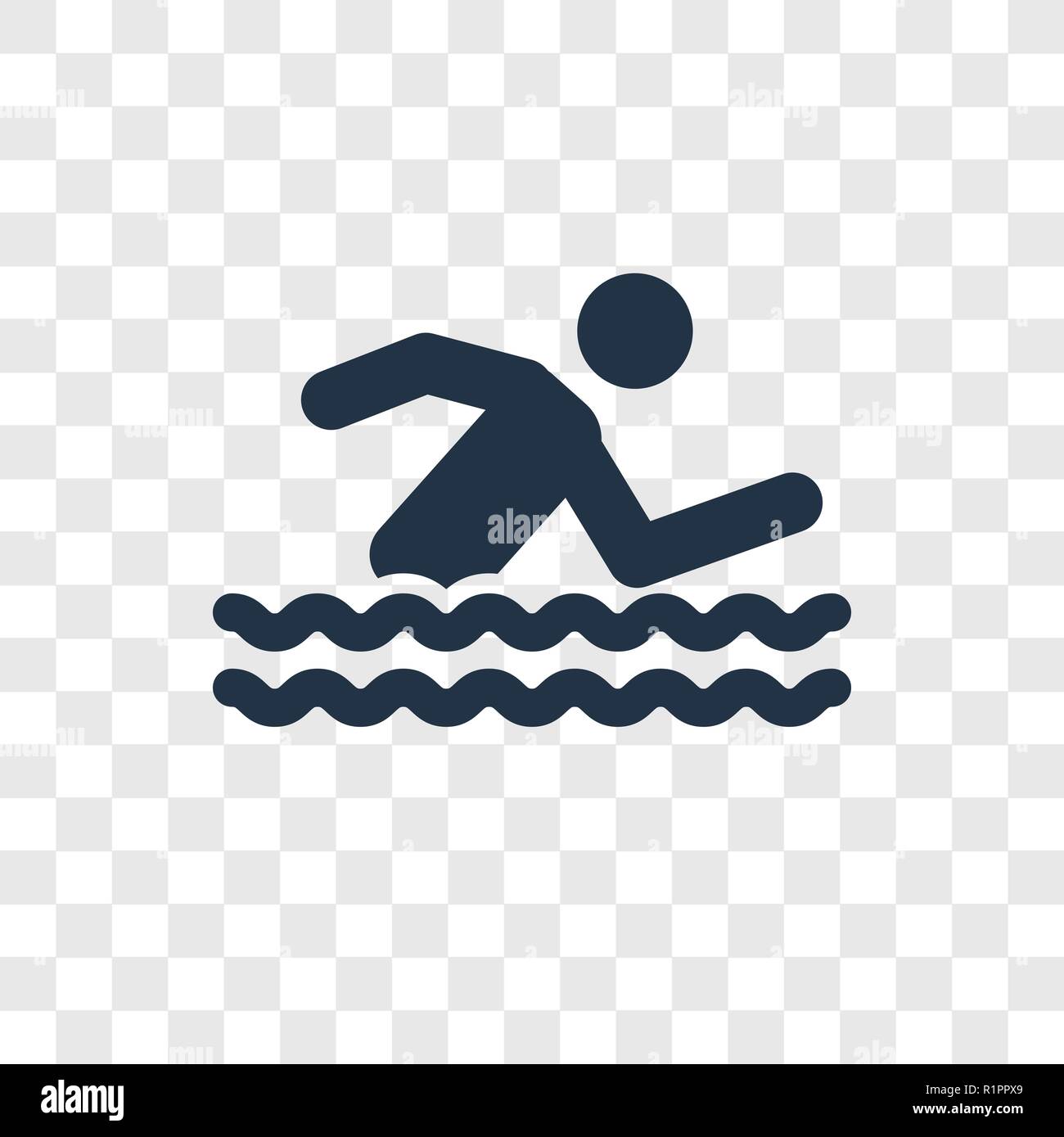 Swimmer vector icon isolated on transparent background, Swimmer ...