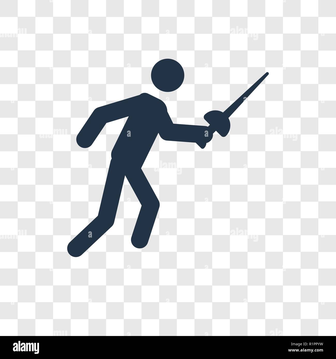 Fencing vector icon isolated on transparent background, Fencing ...