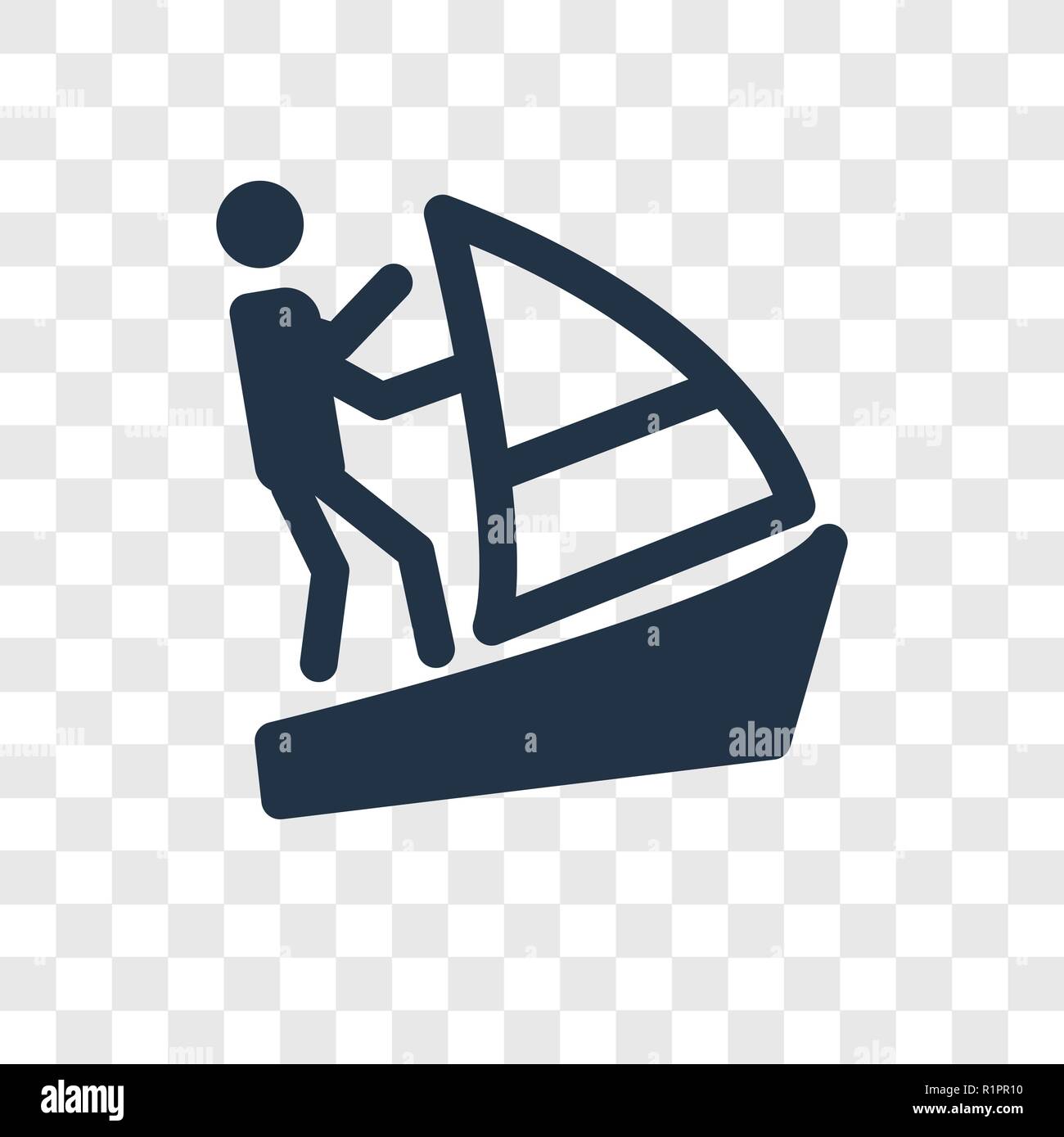Wind Surf vector icon isolated on transparent background, Wind Surf ...