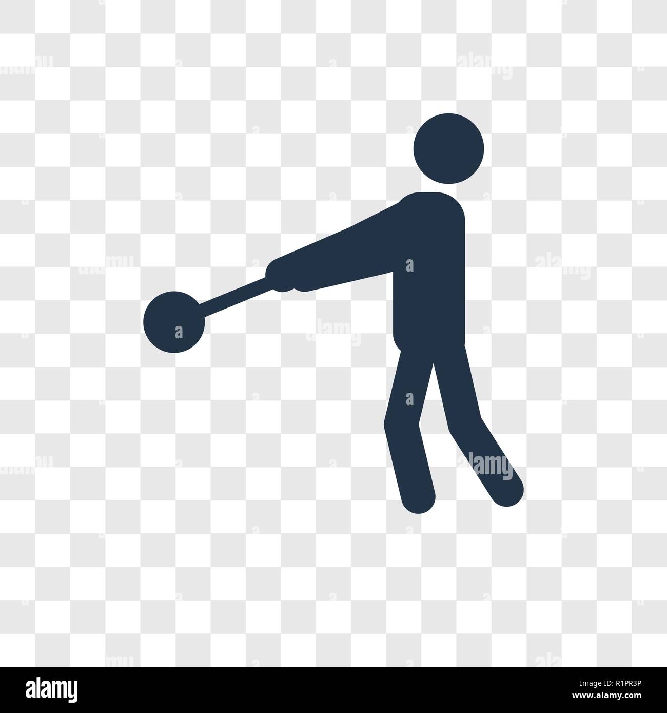 Hammer Throw vector icon isolated on transparent background, Hammer ...