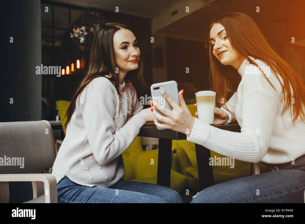 girls in cafe Stock Photo - Alamy