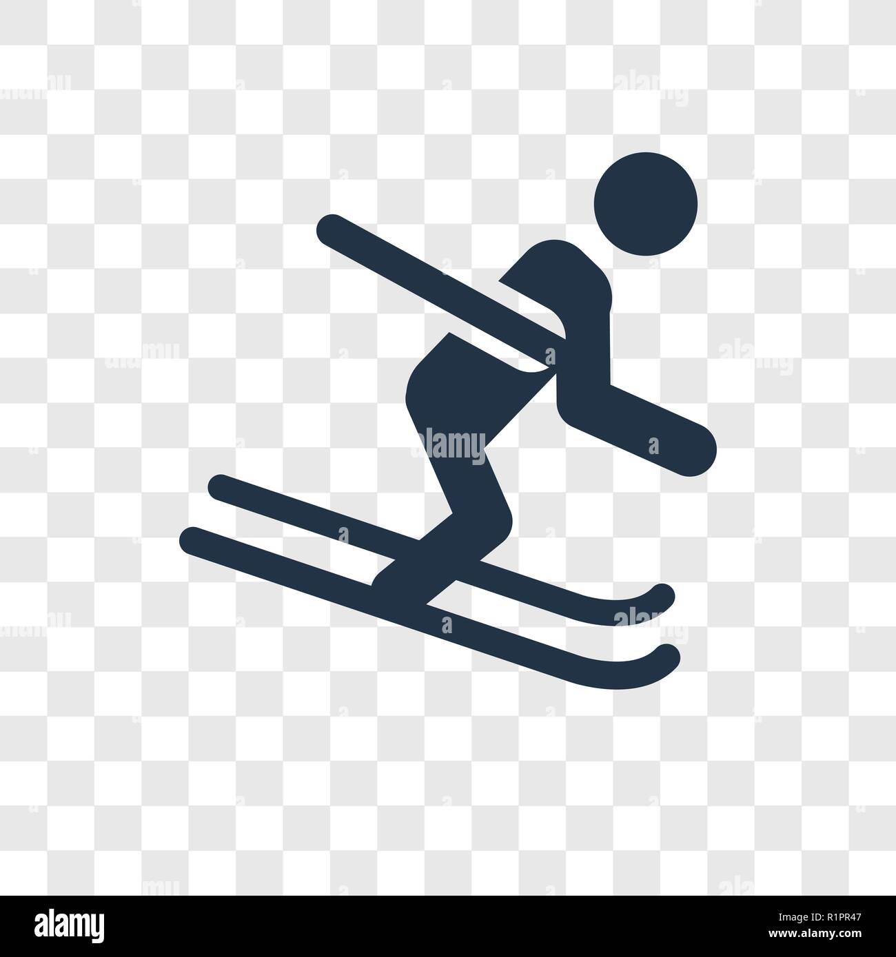 Ski vector icon isolated on transparent background, Ski transparency ...