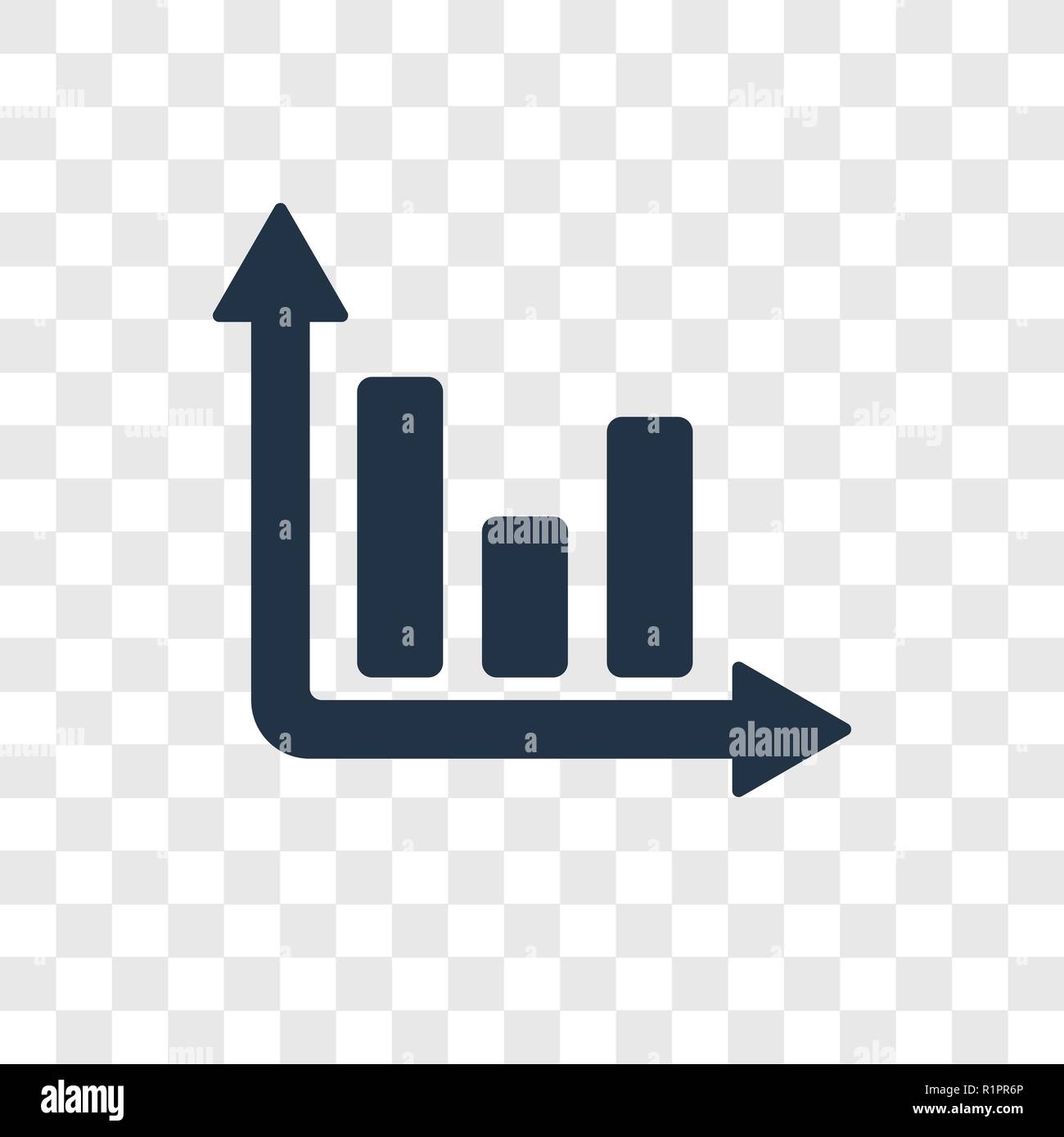 Three Bars Graph vector icon isolated on transparent background, Three ...